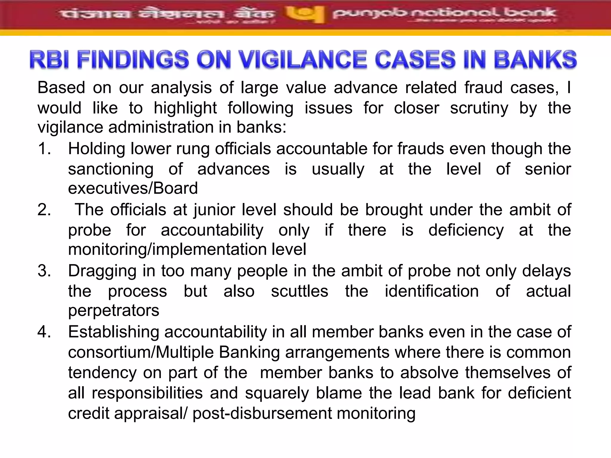 Presentation on vigilance in banks and financial institutions in India ...