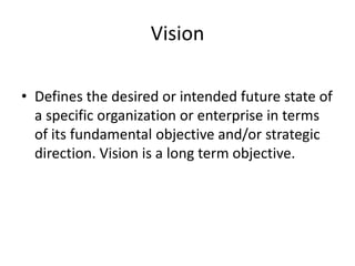 Presentation On Vision And Mission | PPTX