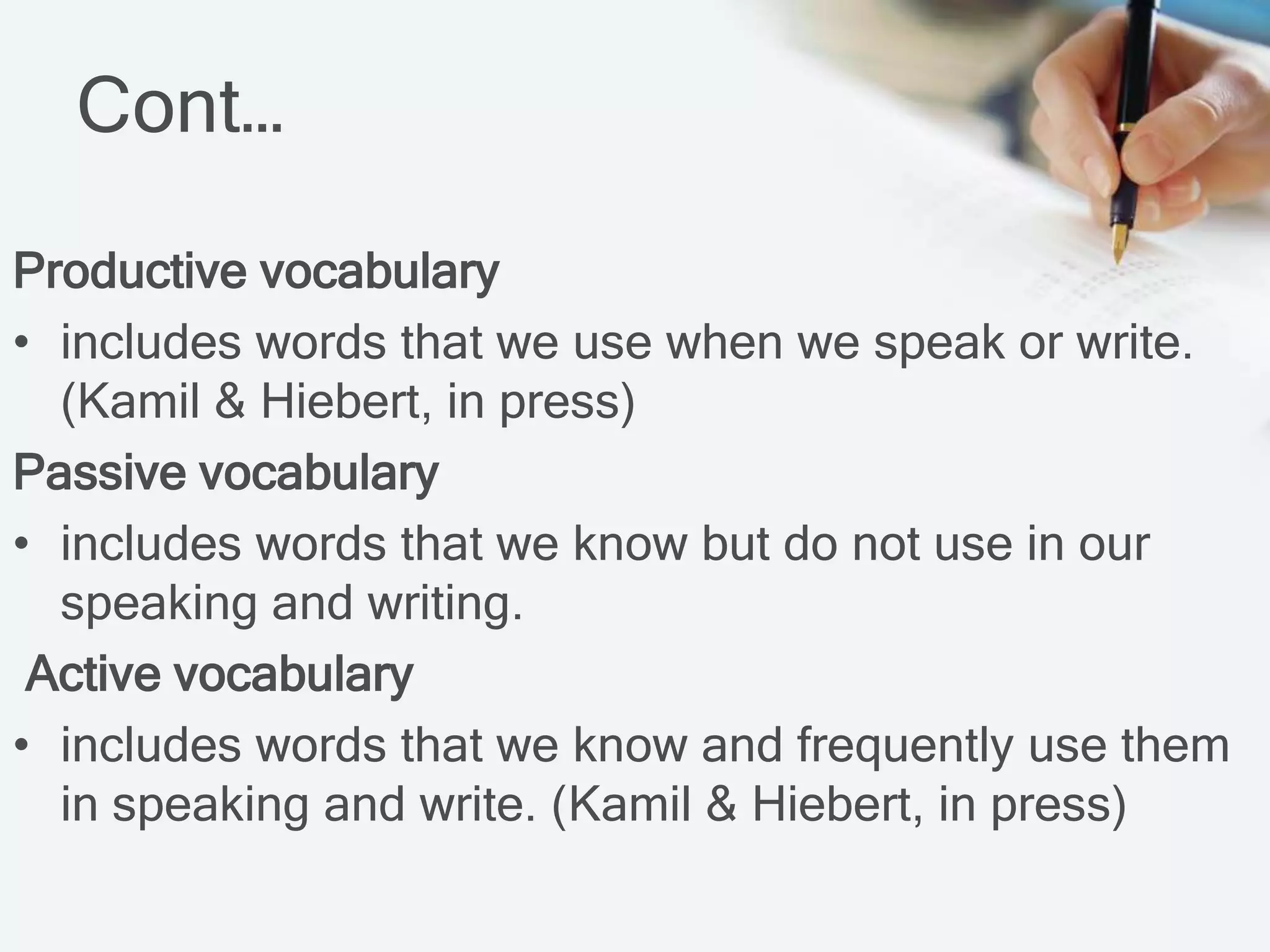 Presentation on vocabulary building | PPTX