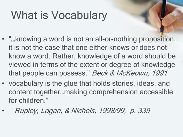 Presentation on vocabulary building | PPTX
