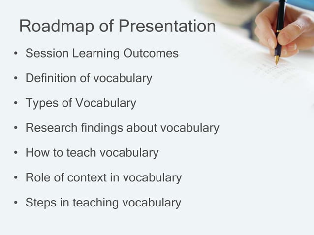 Presentation on vocabulary building | PPT