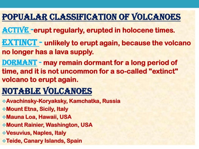 Presentation on volcanos | PPTX | Geography | Science