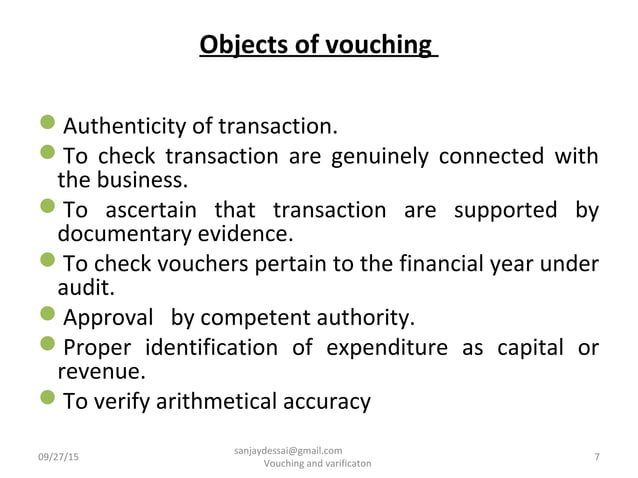 Presentation on vouching and verification | PPT | Free Download