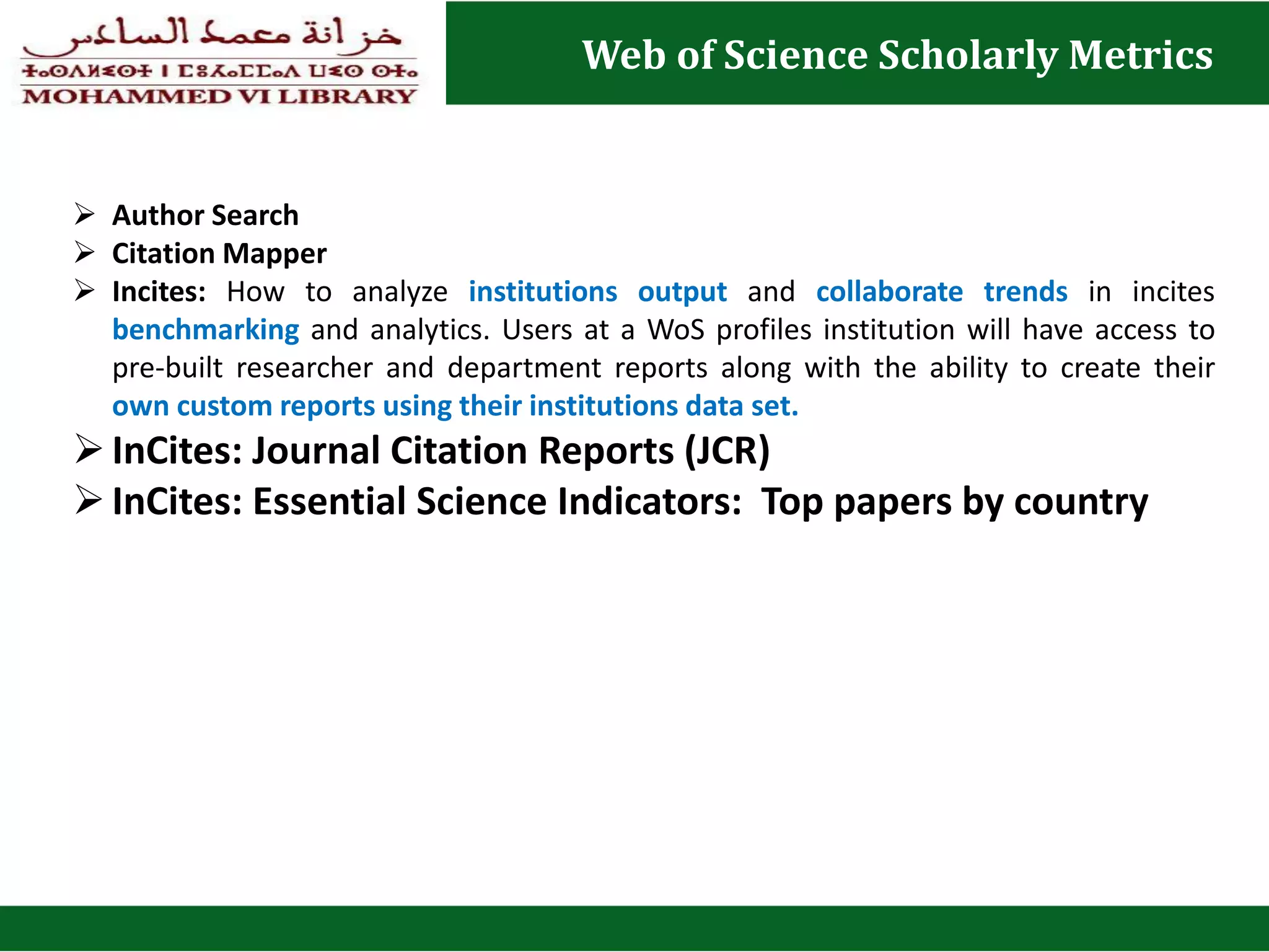 Presentation on web of science m.vi.library | PDF