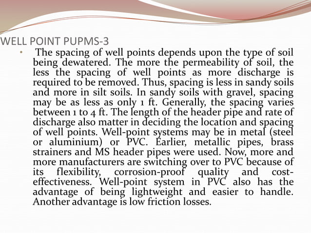 Presentation on well point system | PPTX | Civil Engineering Industry ...