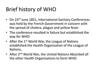 WHO (World Health Organization) | PPTX