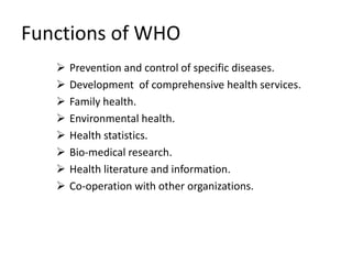 WHO (World Health Organization) | PPTX