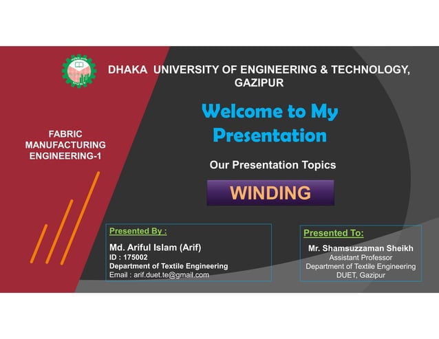 Study on Winding Process | PDF