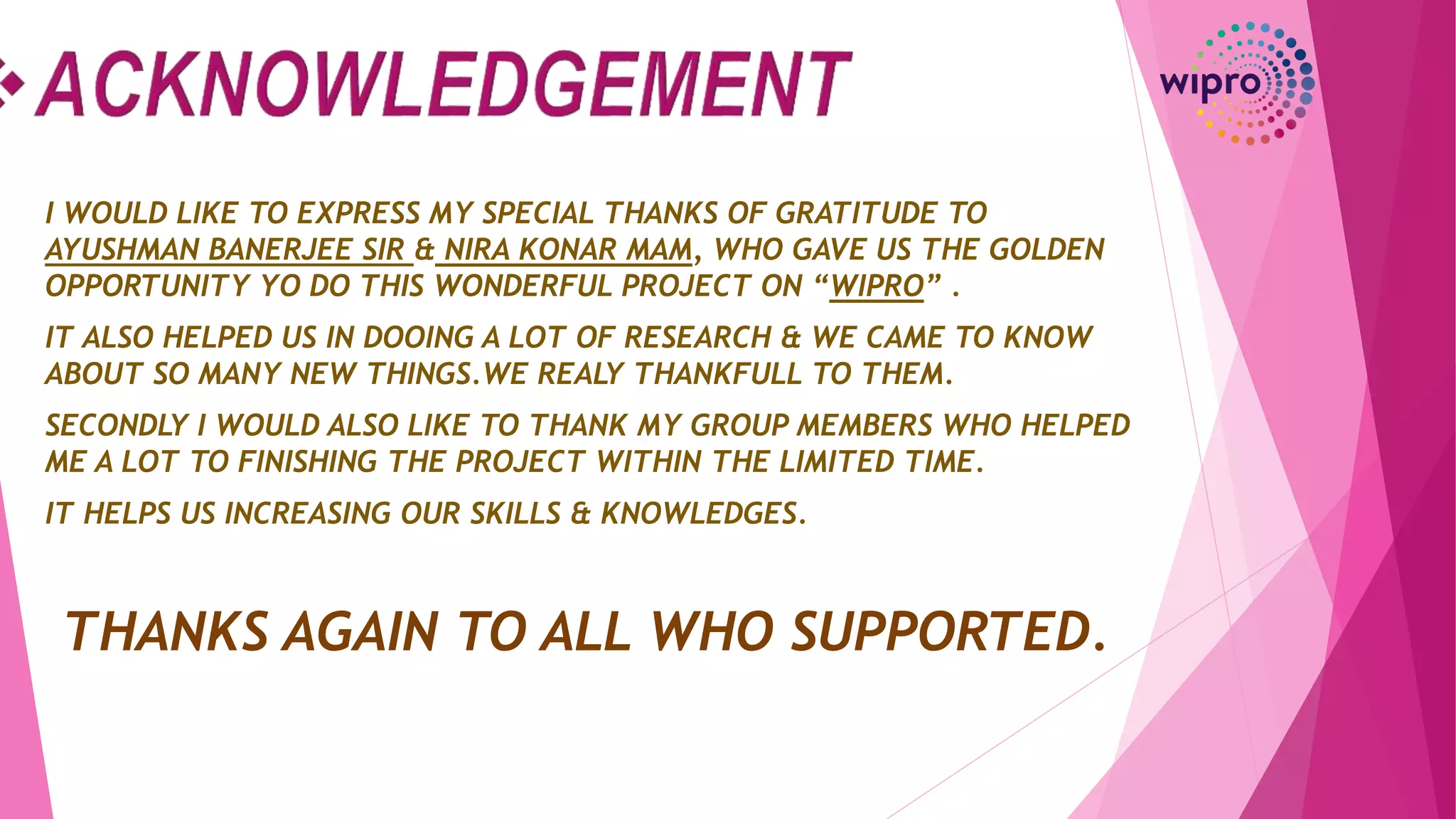 Presentation on WIPRO | PPTX