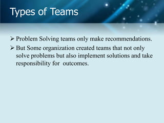 Presentation on workgroups and teams | PPTX