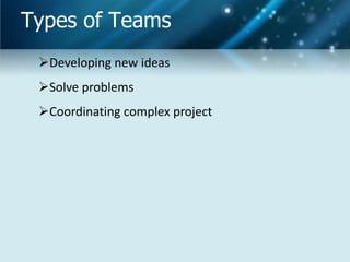 Presentation on workgroups and teams | PPTX