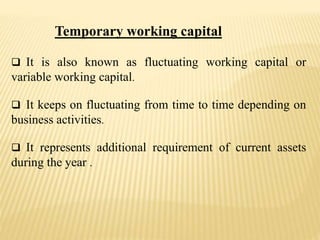 Presentation on working capital | PPTX