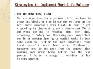 Presentation on work life balance | PPTX