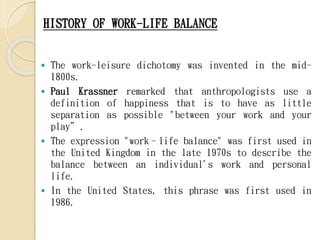Presentation on work life balance | PPTX