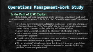 Presentation on work study | PPTX