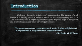 Presentation on work study | PPTX
