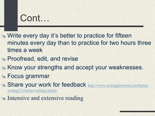 Presentation on writing skills | PPT