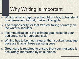 Presentation on writing skills | PPT