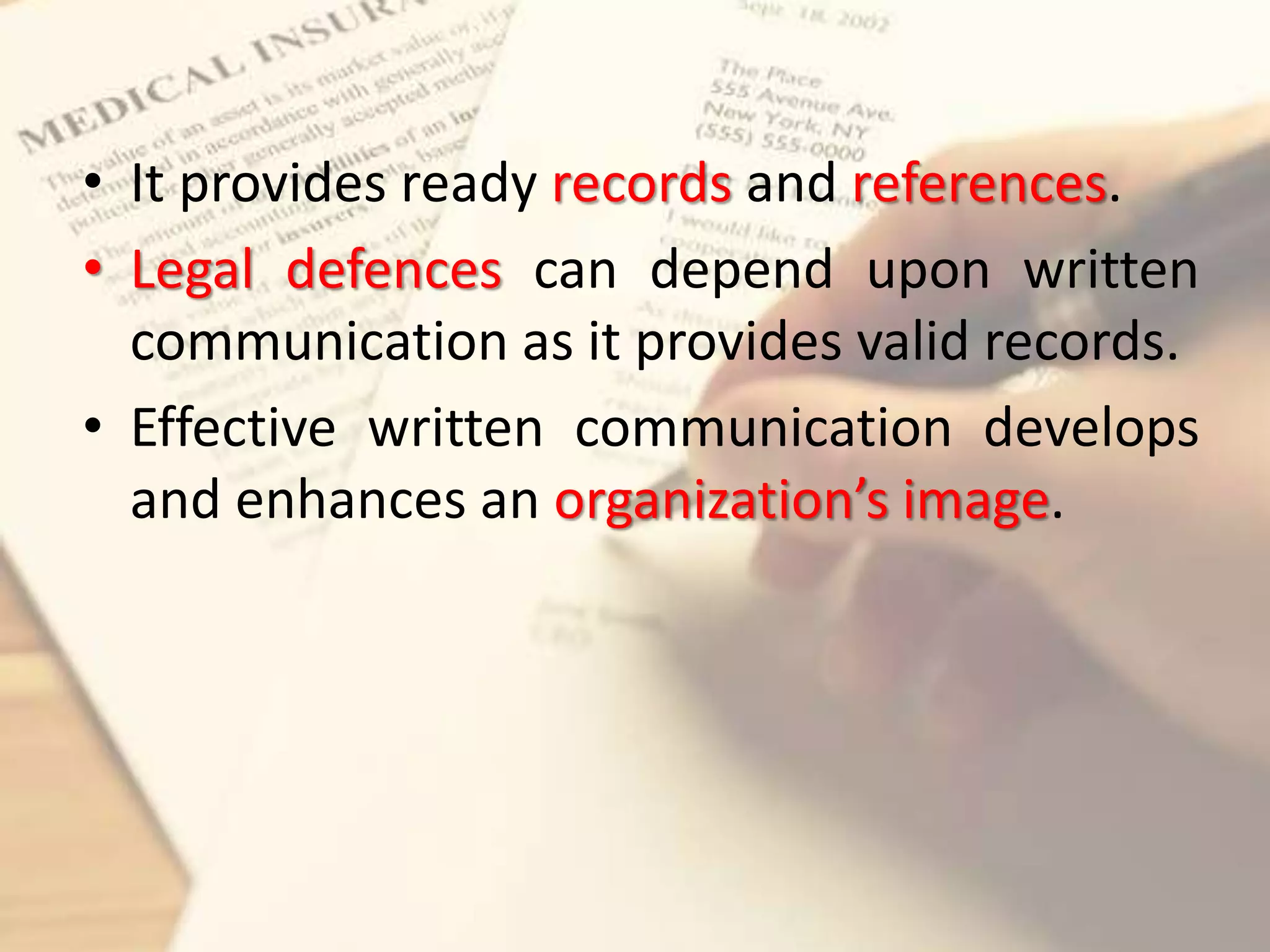 Presentation on written communication | PPTX