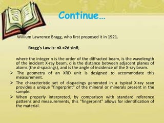 Presentation on x ray diffraction | PPTX
