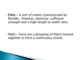 Presentation on yarn manufacturing | PPTX