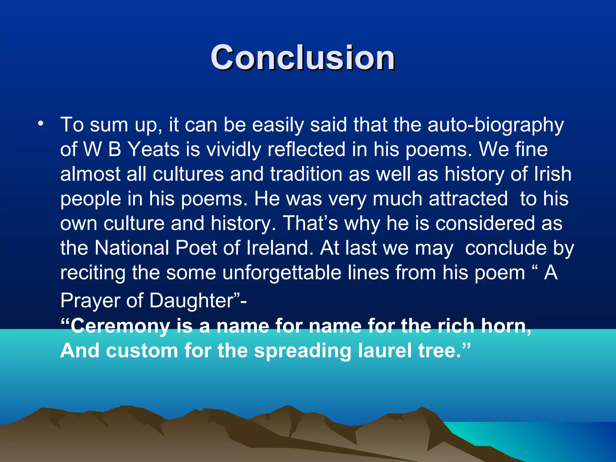 Presentation on W B Yeats | PPT