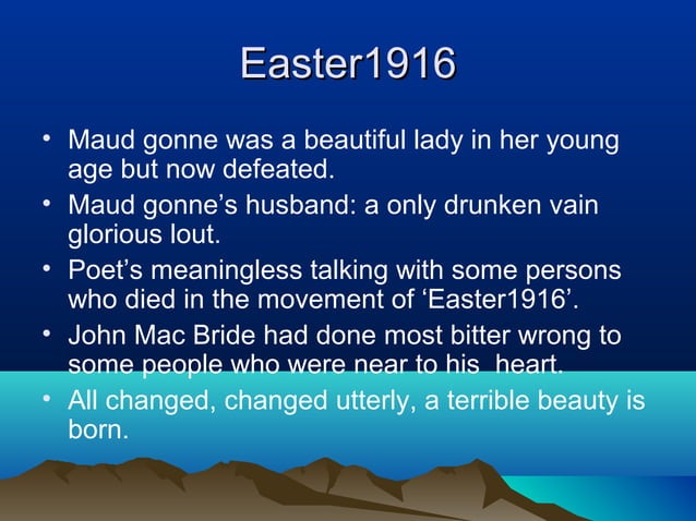 Presentation on W B Yeats | PPT | Poetry | Books and Literature