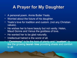 Presentation on W B Yeats | PPT