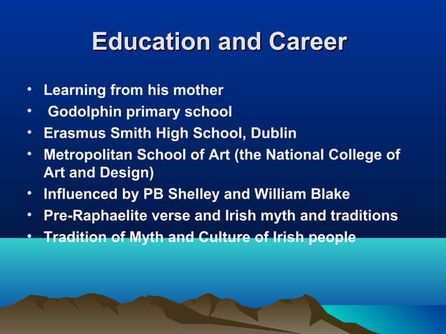 Presentation on W B Yeats | PPT | Poetry | Books and Literature