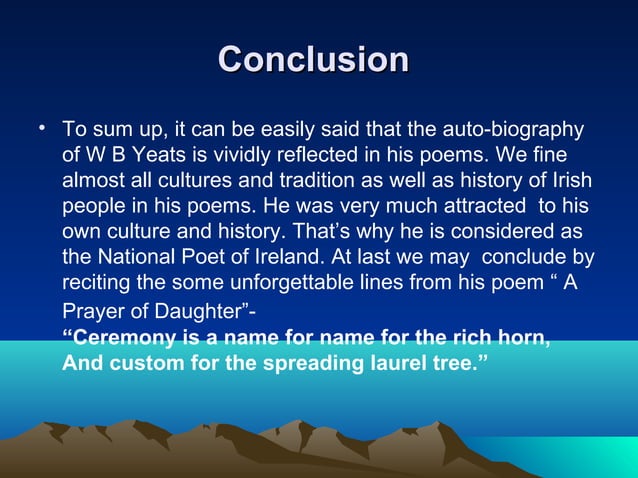 Presentation on W B Yeats | PPT