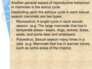 Presentation on breeding biology & parental care of mammals | PPTX