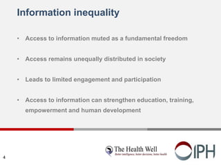 Information inequality and health inequalities: joined at the hip ...