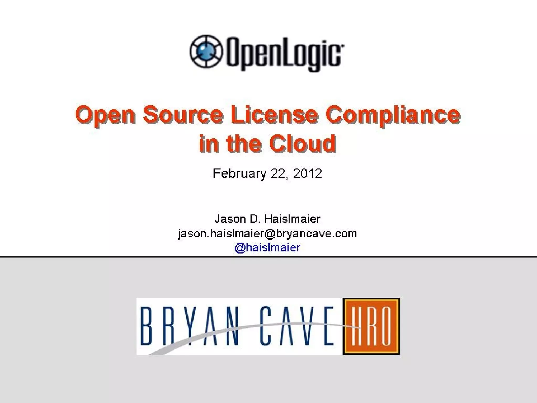 Open Source License Compliance In The Cloud | PPT