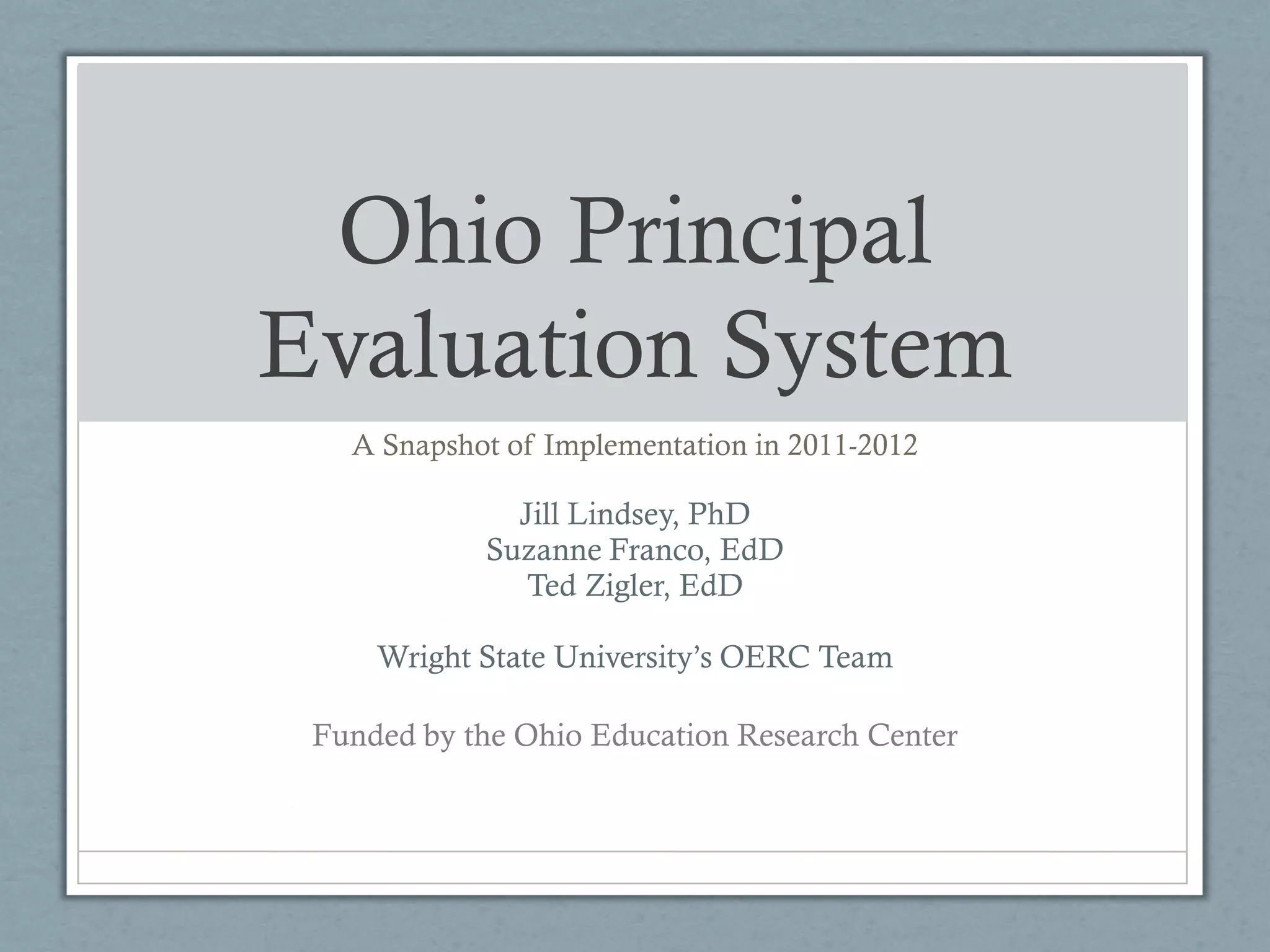 Ohio Principal Evaluation System | PDF