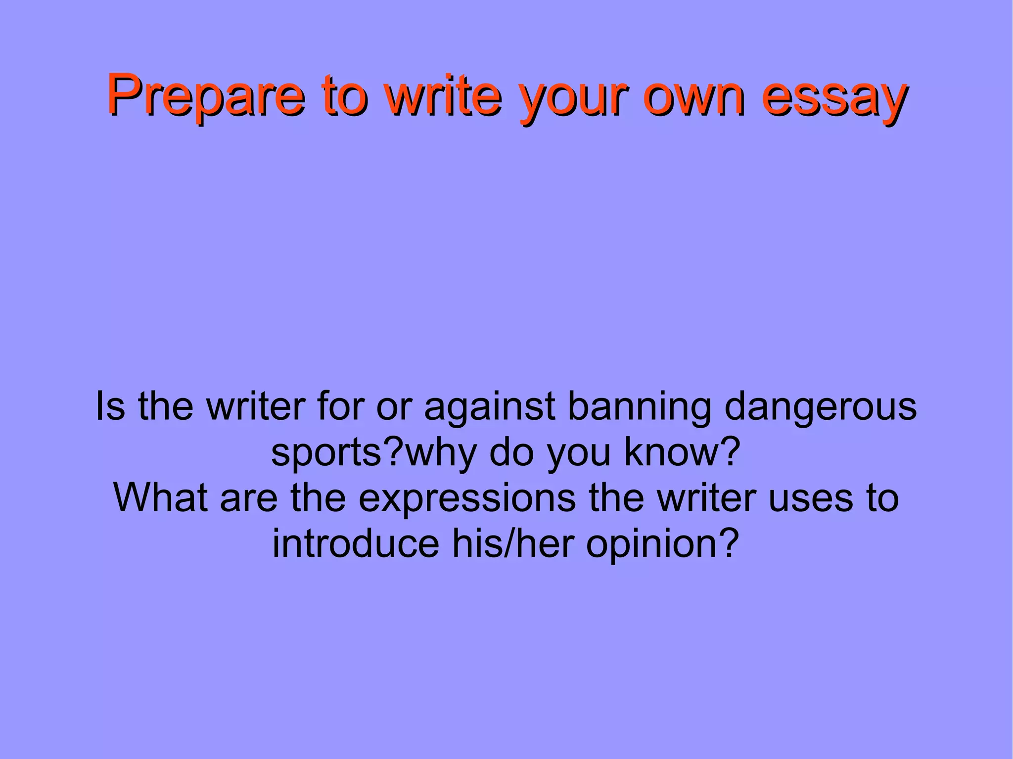 Presentation opinion essay | ODP