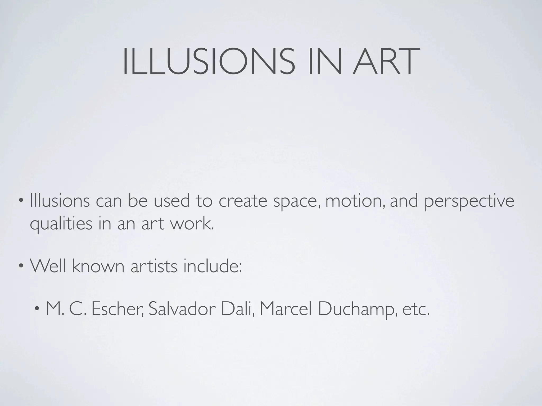 Presentation optical illusions. | KEY