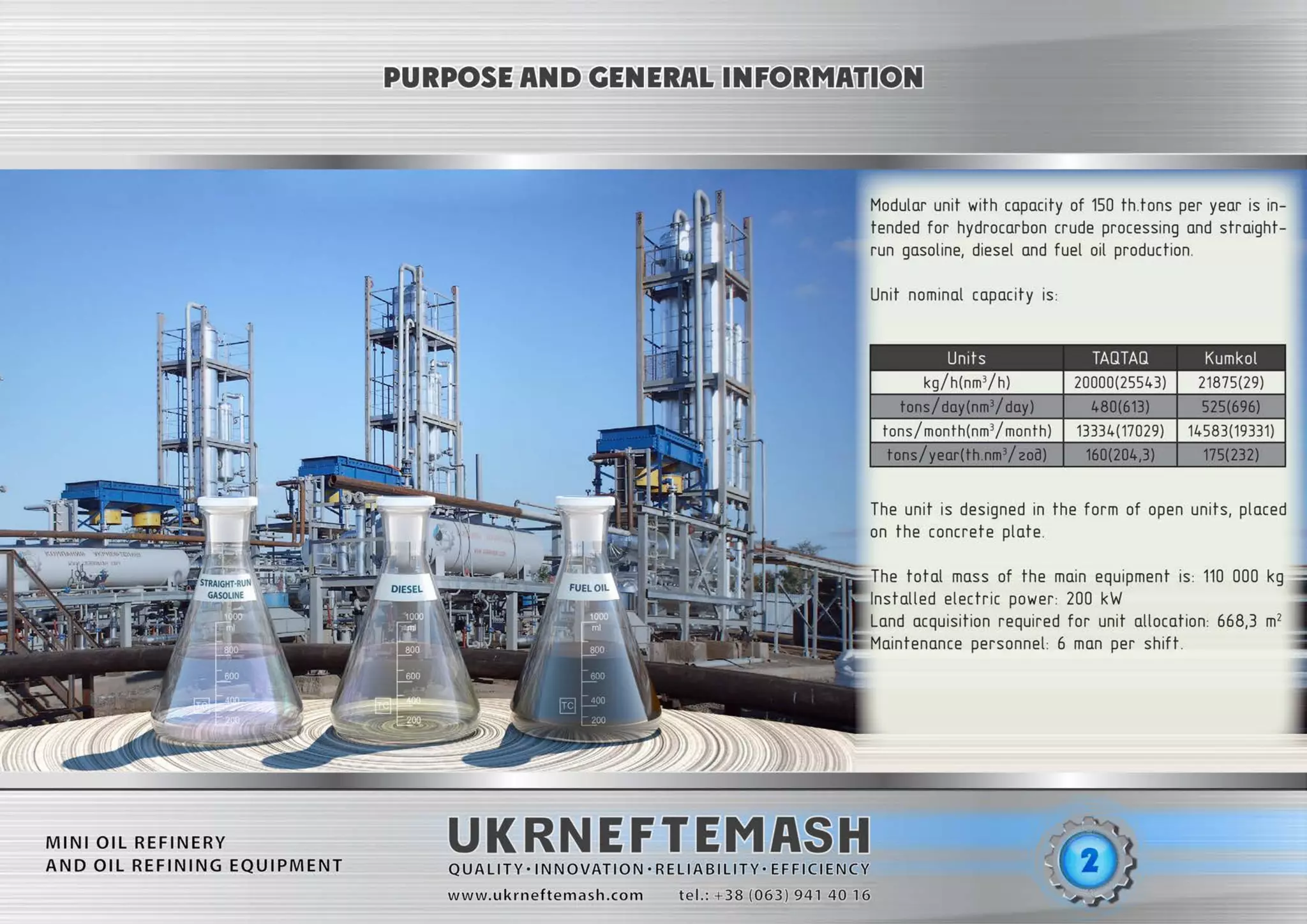 Mini-refinery, crude oil distillation unit, refinery equipment | PDF