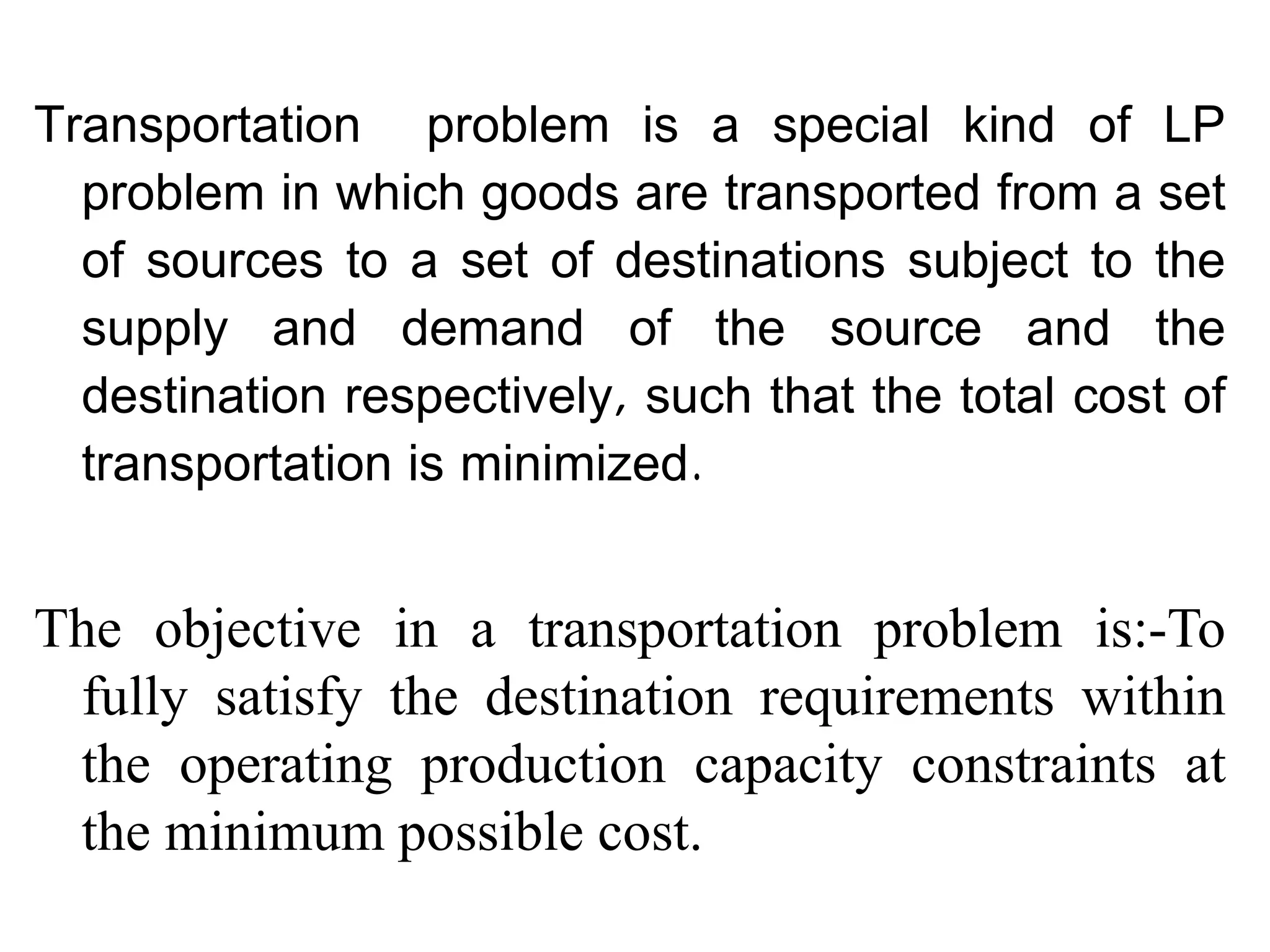 unbalanced transportation problem | PPTX