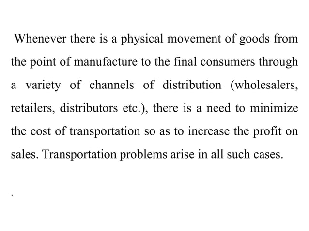 unbalanced transportation problem | PPTX