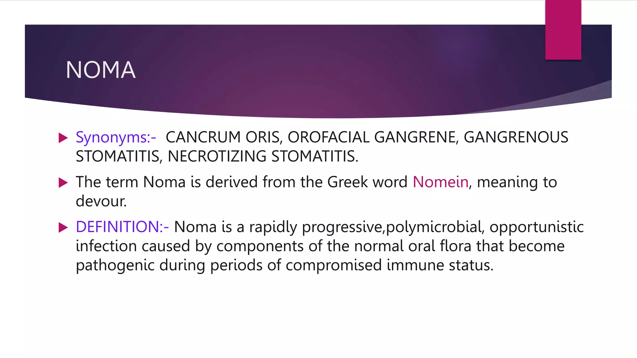 syphilis, gonorrhea and noma | PPTX