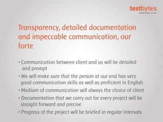 Testbytes Project Delivery Methodology | PPT