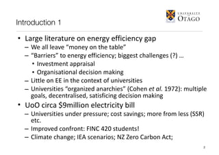 Bridging the energy efficiency gap on campus – Investment appraisal and ...