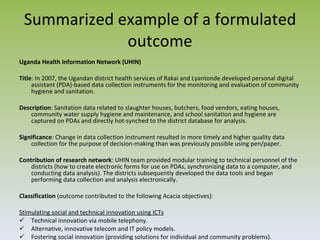 Outcome-based evaluation of research networks supported by IDRC's ...