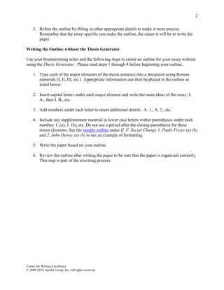 Presentation outline | PDF