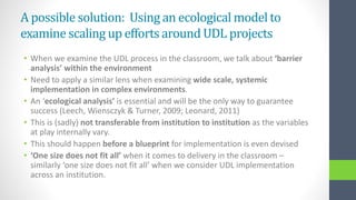 Examining hurdles in the strategic implementation of Universal Design ...