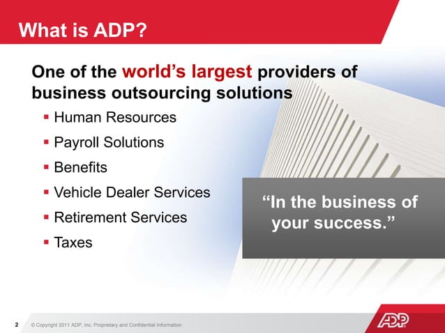 Presentation Overview Adp Corporate Overview With Notes | PPTX | Human ...