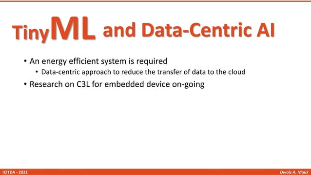 tiny Machine Learning and Data Centric Approach | PPT