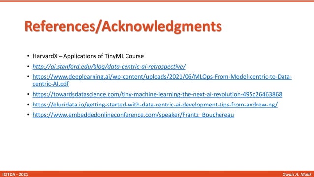 tiny Machine Learning and Data Centric Approach | PPT