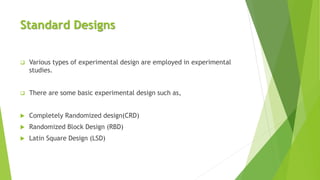 Basic Concepts of Experimental Design & Standard Design ( Statistics ...