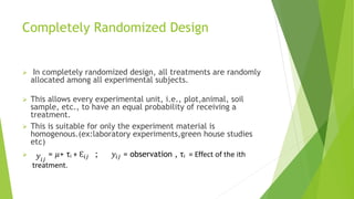Basic Concepts of Experimental Design & Standard Design ( Statistics ...